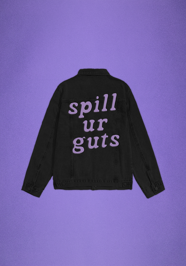 spill ur GUTS black denim jacket - Olivia Rodrigo | Official Store